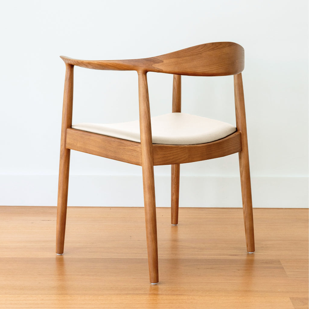 Syrah Dining Chair - Walnut Timber With Bone White Seat – Junii